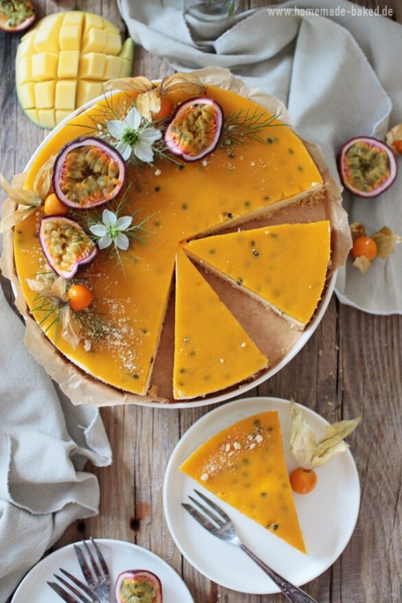 No Bake Mango-Maracuja Cheesecake: Sommerlicher Käsekuchen ohne Backen