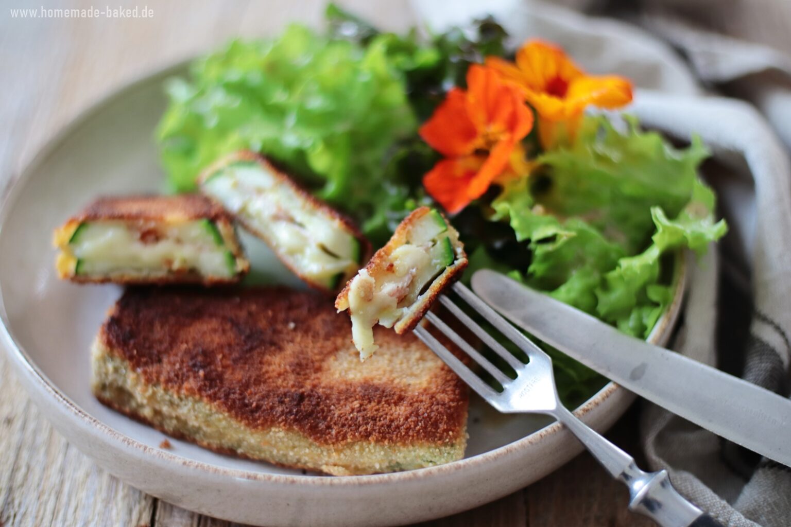 Knuspriges Zucchini Cordon Bleu