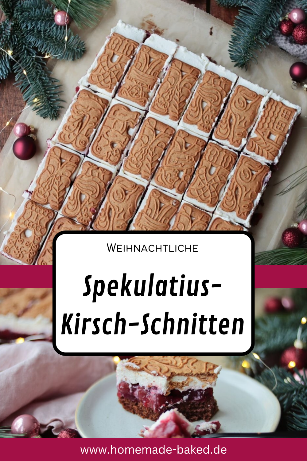 Spekulatius Kirsch Schnitten: Ein weihnachtlicher Blechkuchen