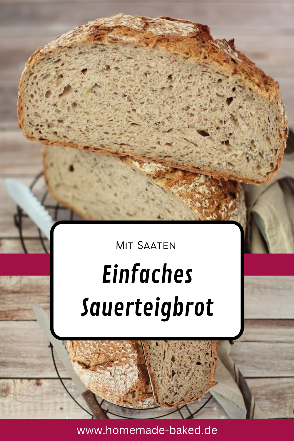 Einfaches Sauerteigbrot mit Saaten: Topfbrot mit Leinsamen, Sesam und ...